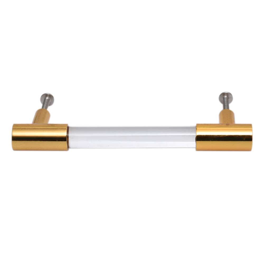 Clear Golden Small Cylinder Glass Door Handles