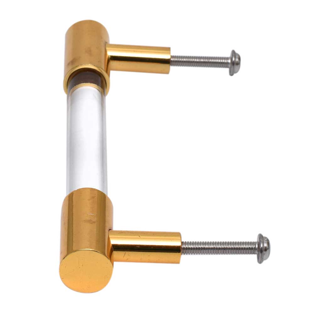 Clear Golden Small Cylinder Glass Door Handles