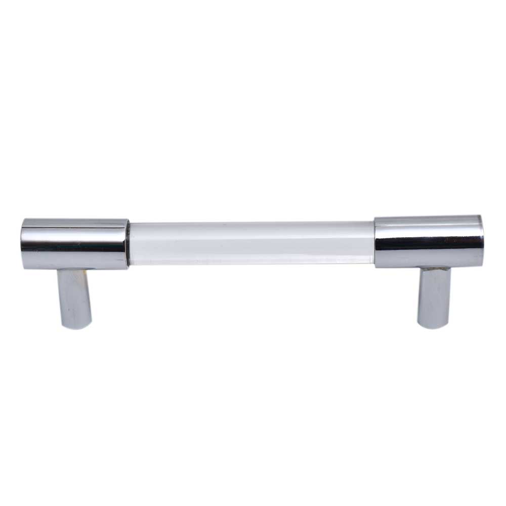 Clear Silver Small Cylinder Glass Door Handles