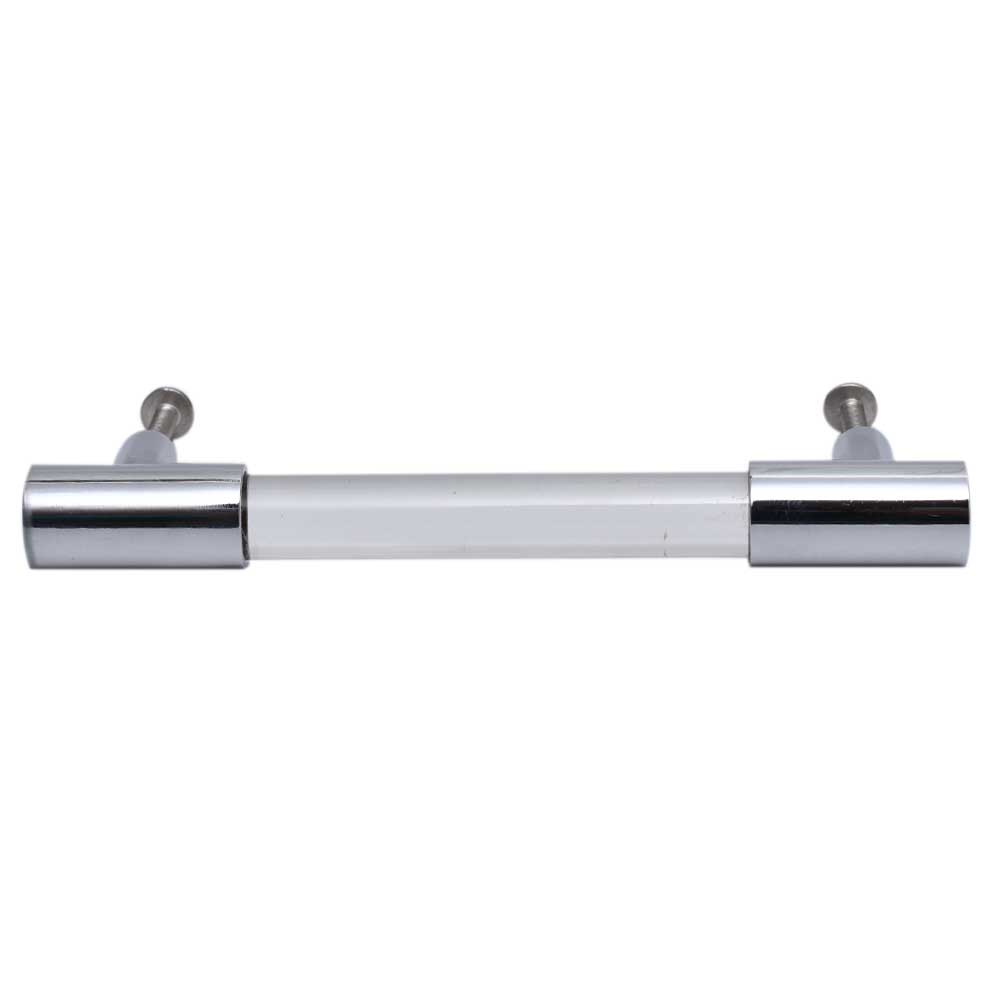 Clear Silver Small Cylinder Glass Door Handles
