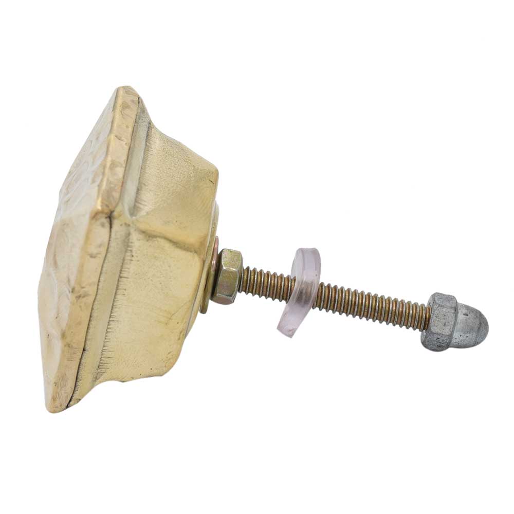 Square Brass Hammered Cabinet Knobs