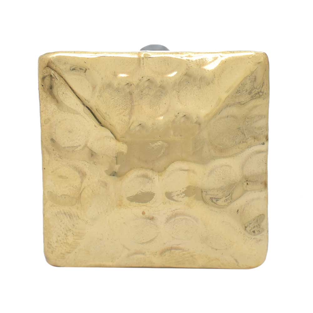 Square Brass Hammered Cabinet Knobs