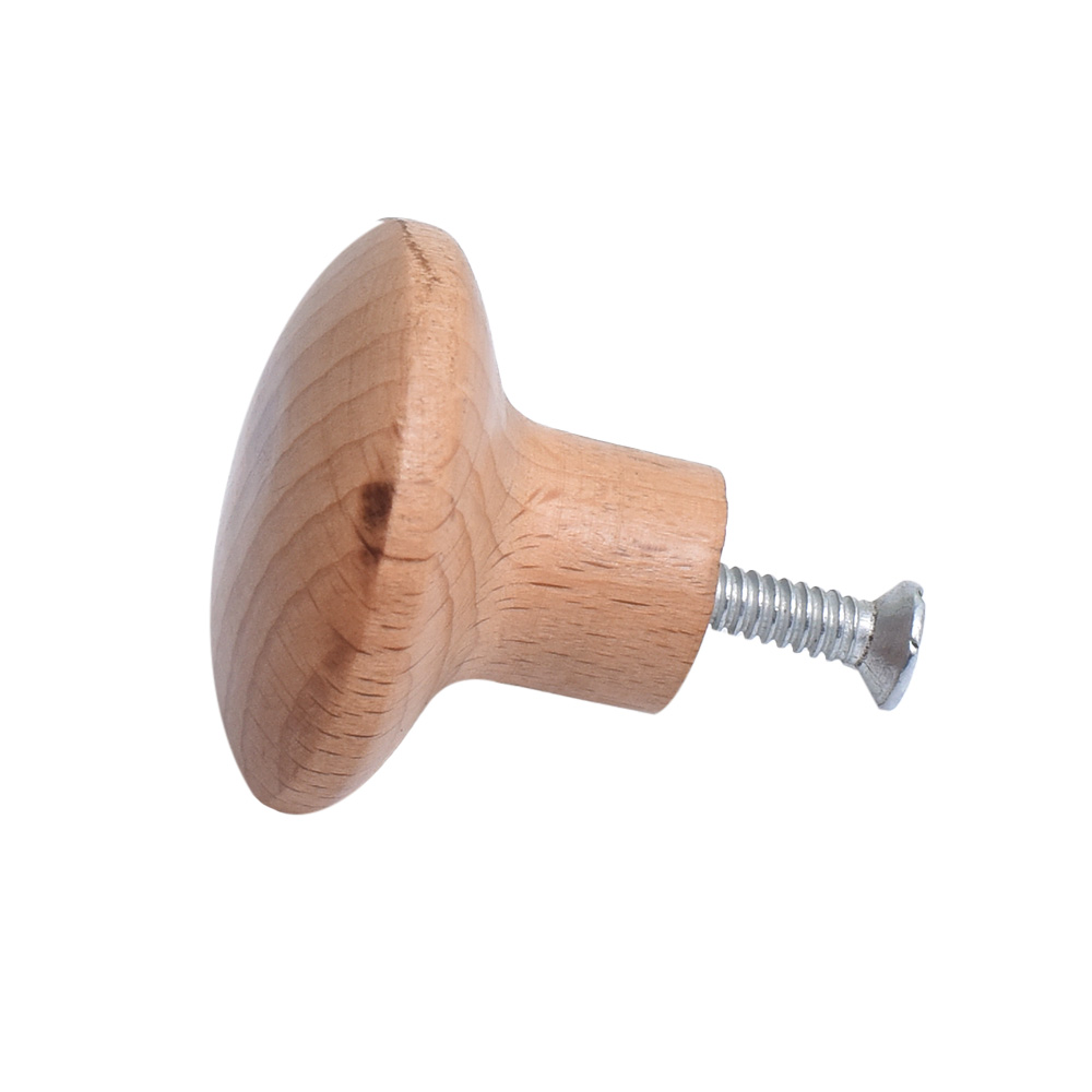 Handmade Plain Natural Wooden Round Cabinet Knobs
