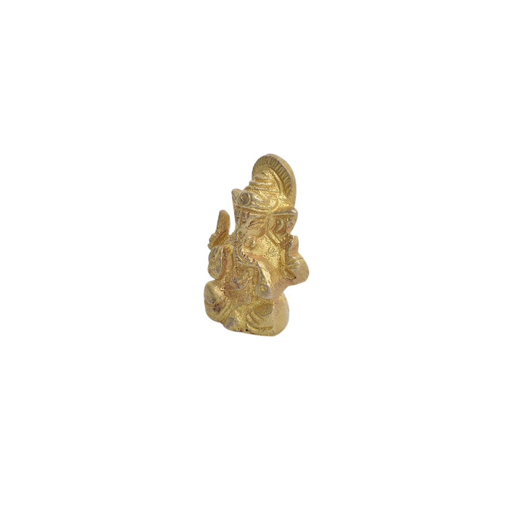 Hindu God Ganesha Mini Brass Statue