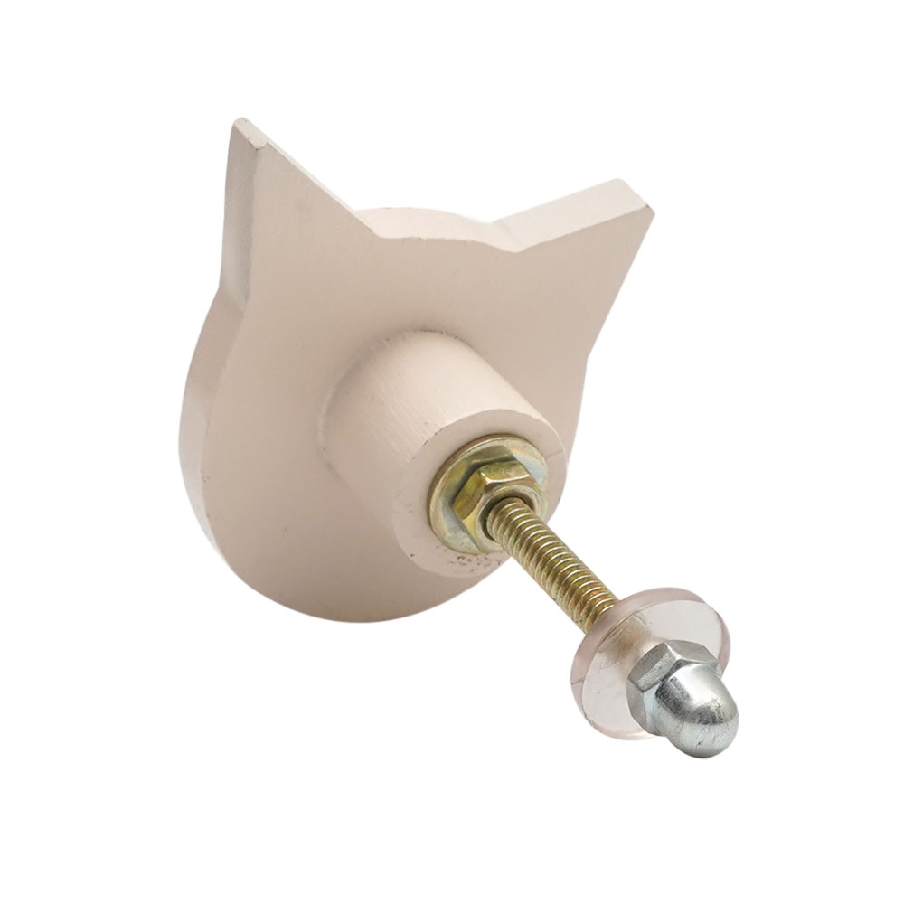 Peach Wooden Cute Cat Face Knob for Kids Drawer