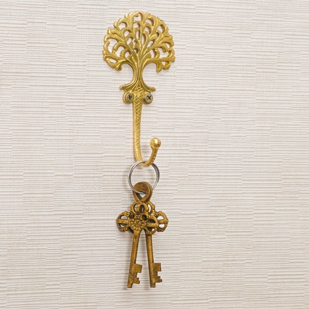 Golden Brass Tree Key Wall Hooks