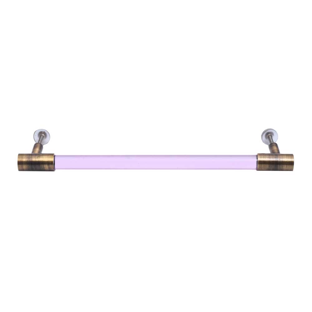 Clear Pink Cylinder Glass Door Handles