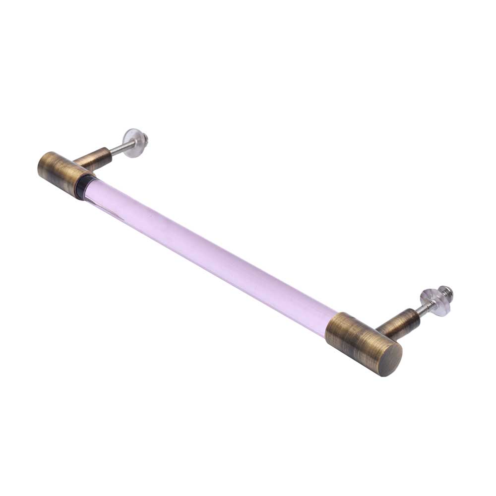 Clear Pink Cylinder Glass Door Handles