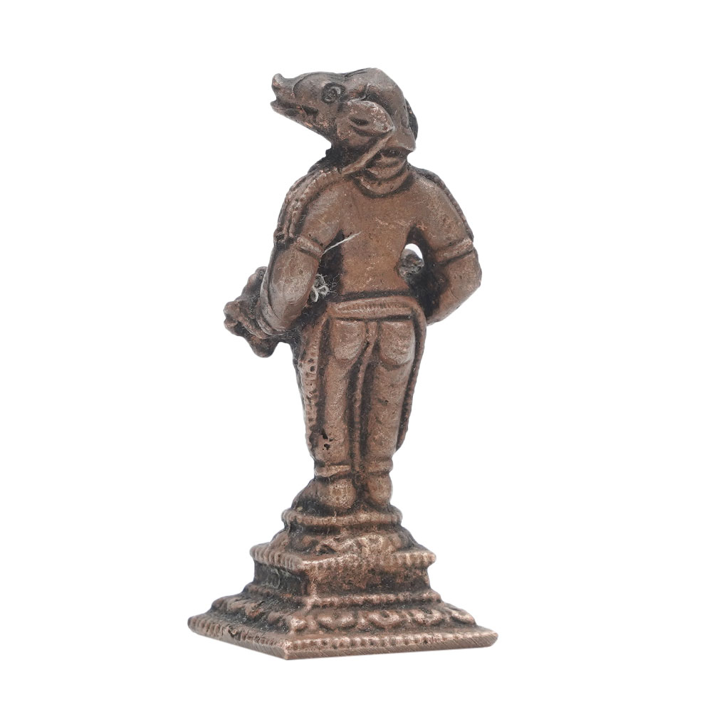 Brown Copper Lord Hayagreeva Statue for Worship