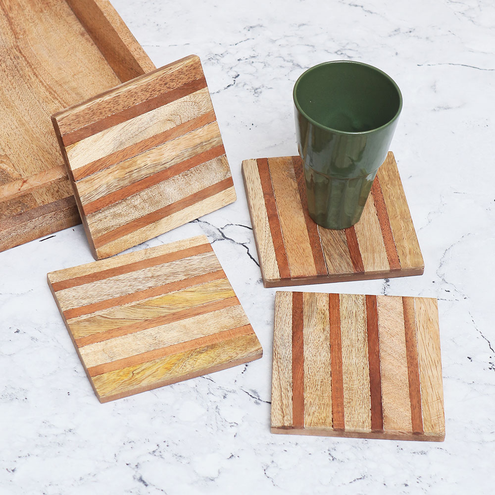 Buy the best-selling Wooden Coasters online | IndianShelf