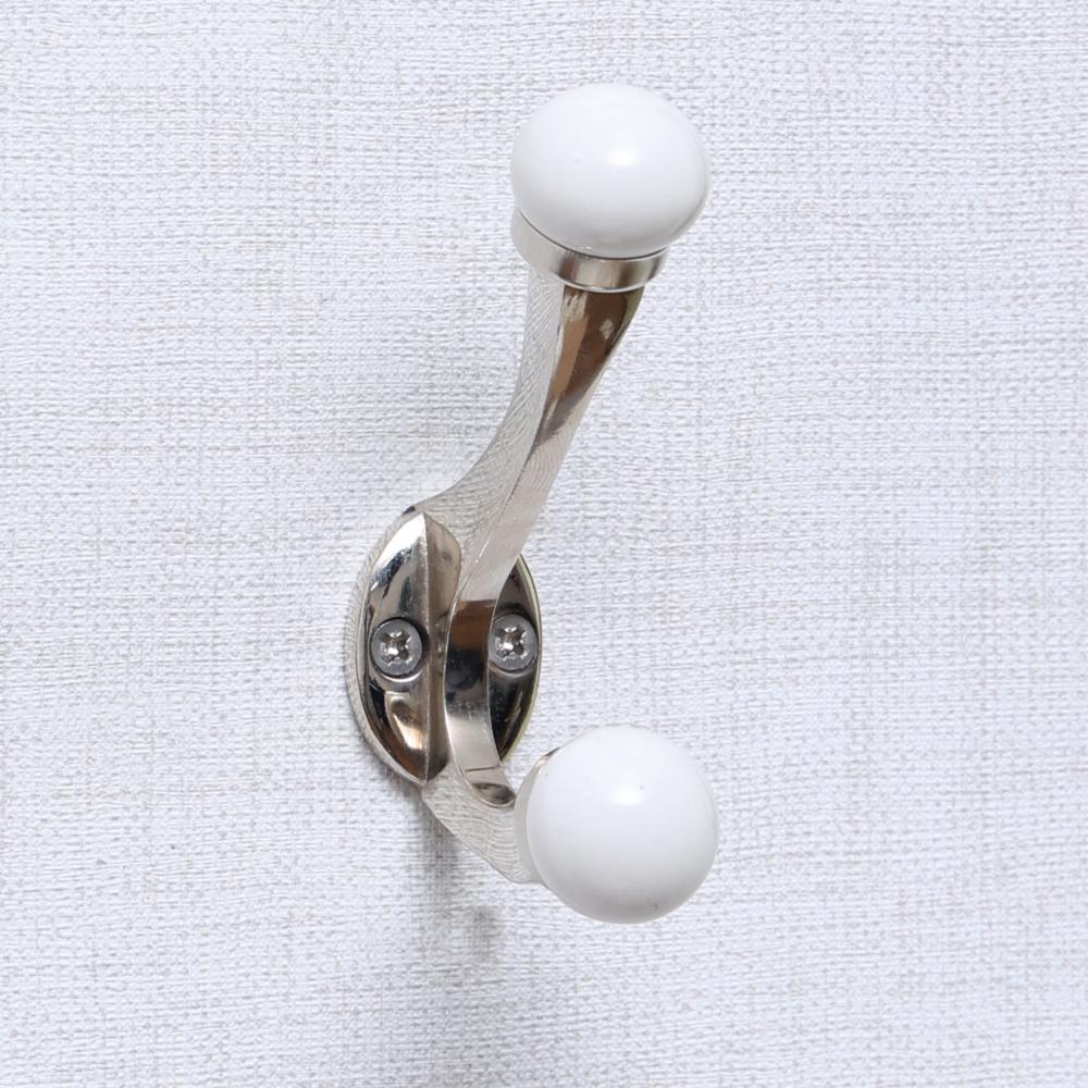 Silver Double Loop Ceramic Zinc Hooks